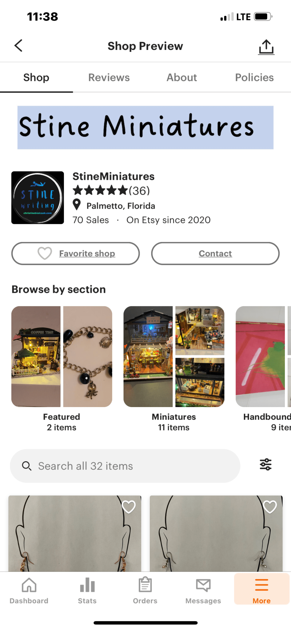 Stine Miniatures on Etsy – Stine Writing
