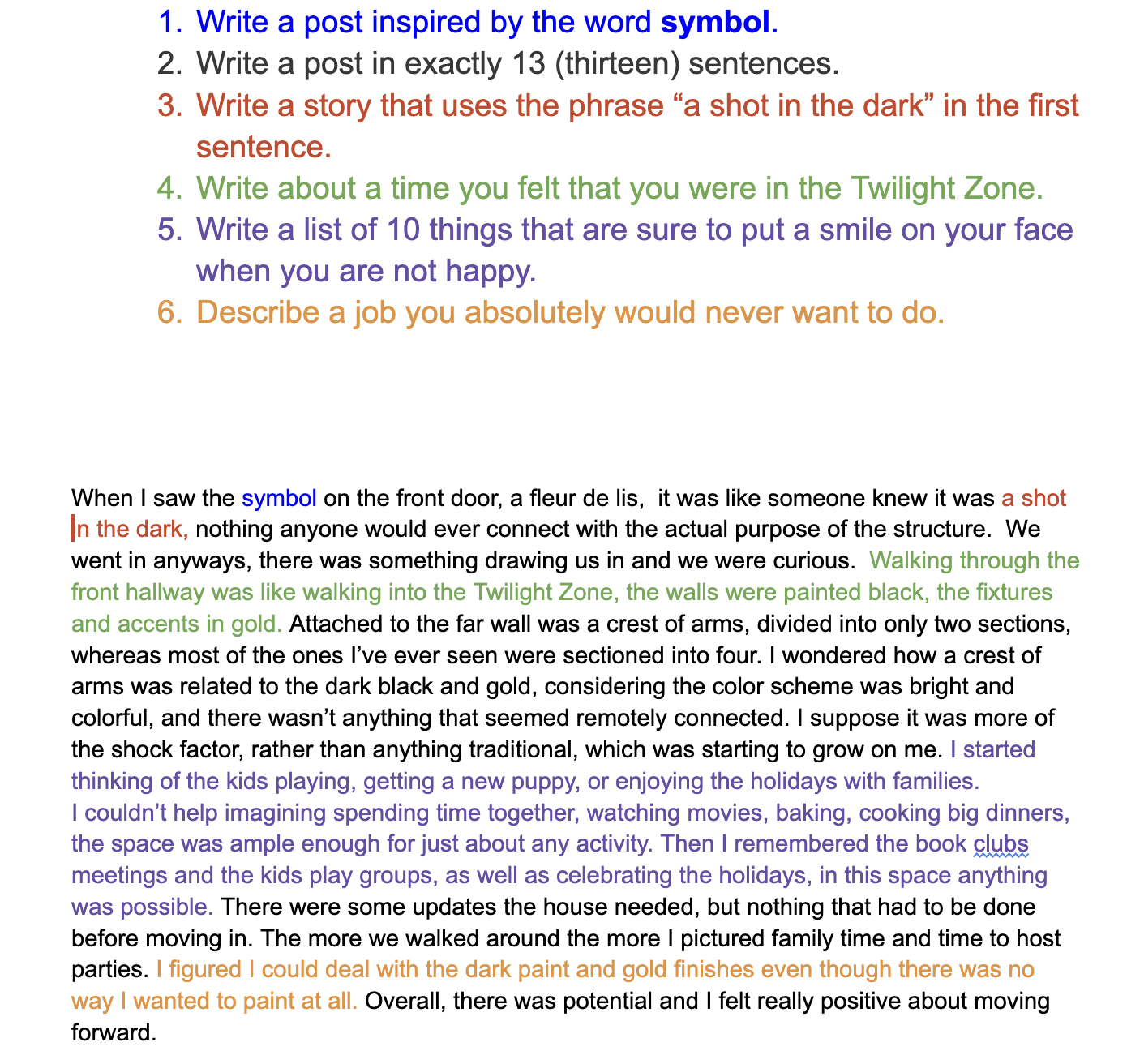 This Week’s Writer’s Workshop Prompts: November 20, 2025 – Stine Writing